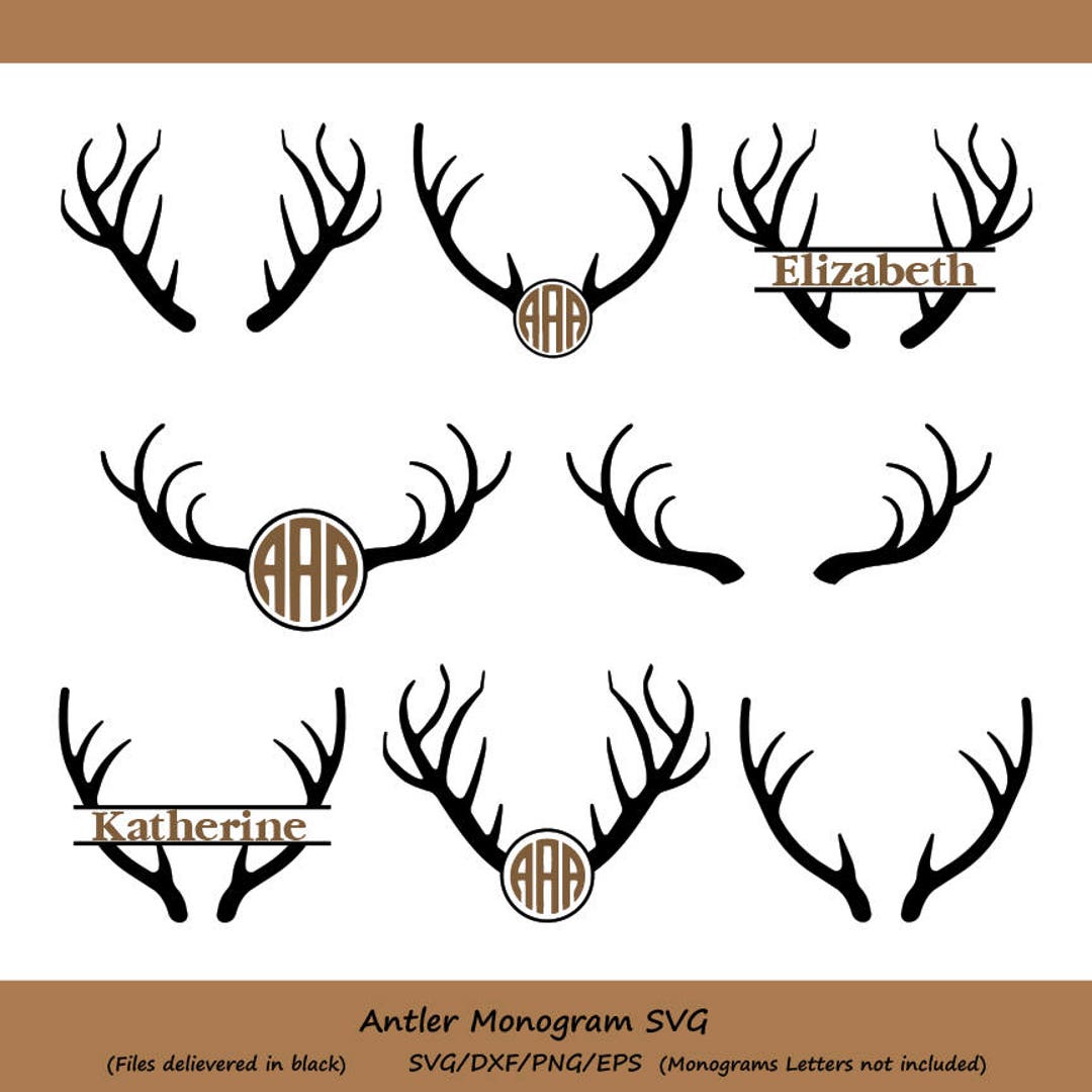 Antlers Svg Antlers Monogram Svg Deer Antler Svg Antler Svg Deer