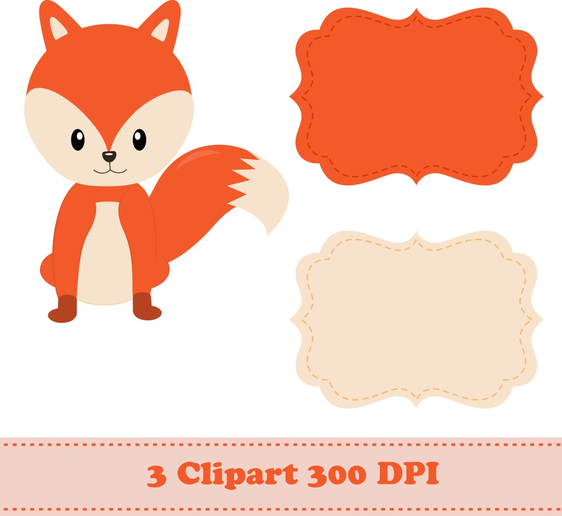 Fox Digital Paper Fox Clipart Hearts Polka Dot Chevron - Etsy