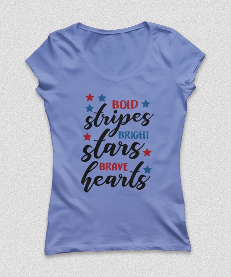 Bold Stripes Bright Stars Brave Hearts SVG Fourth of July - Etsy