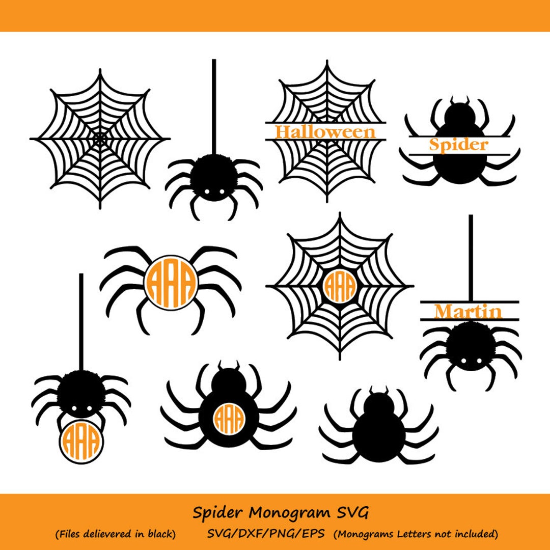 Halloween Svg, Spider Svg, Spider Web Svg, Spider Monogram Svg ...