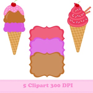 Ice Cream Digital Paper, Ice Cream Clipart, Dessert, Chocolate, Chevron ...