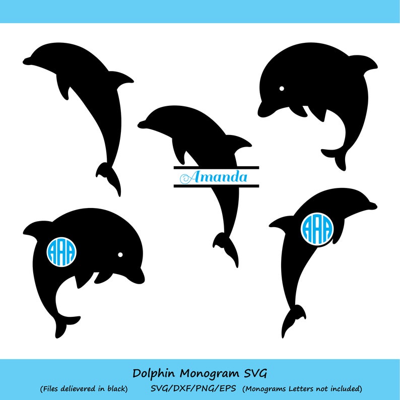 Dolphin svg Dolphin monogram svg Nautical svg dolphins svg | Etsy