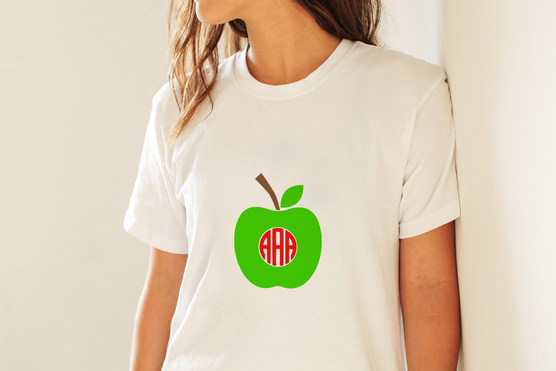 Apple SVG Monogram Apple SVG Frames PNG Eps Dxf Circle - Etsy