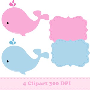 Whale Digital Paper, Whale Clipart, Nautical, Sea Animals, Pink Whales ...