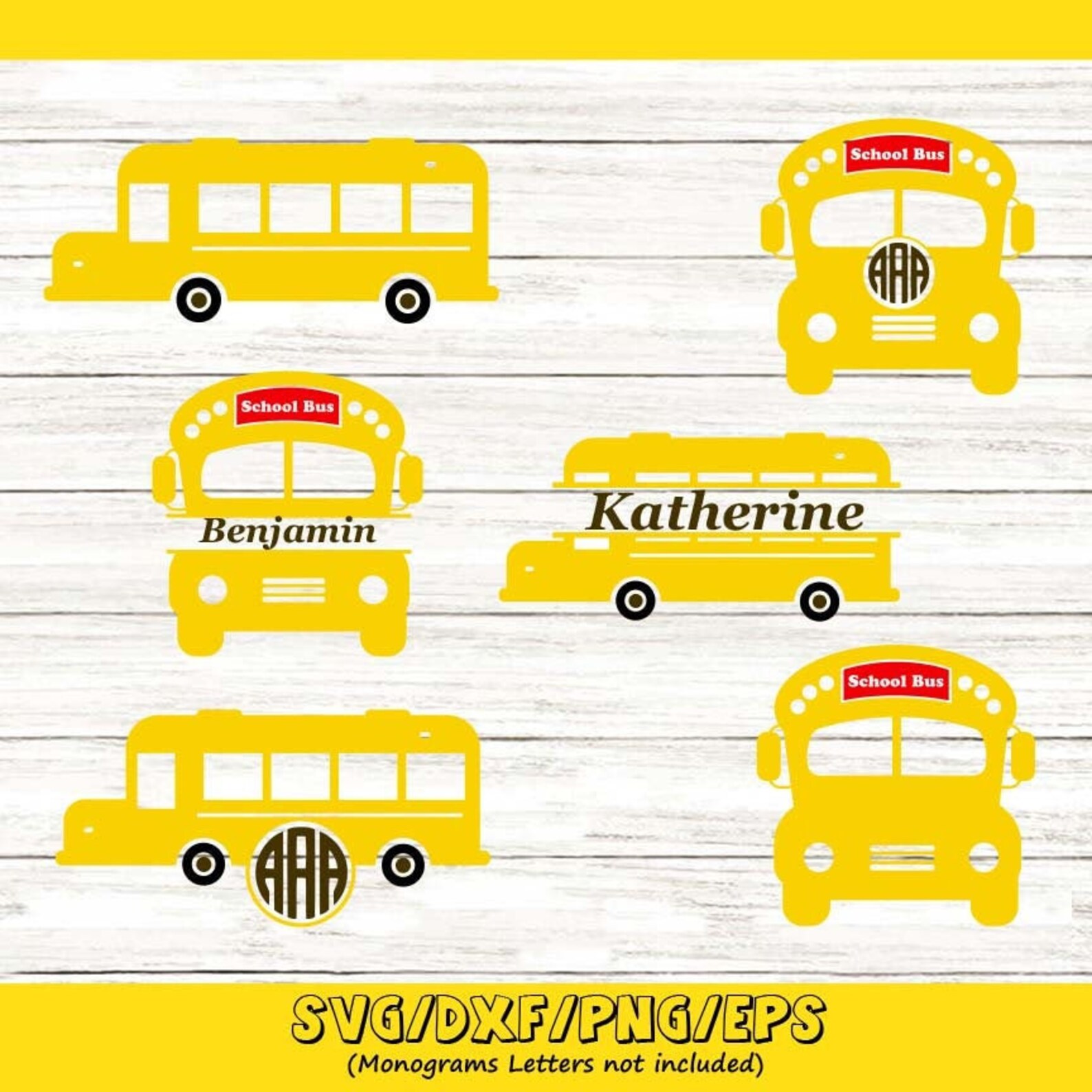 School Bus SVG School Bus Monogram Svg Back to School Svg - Etsy