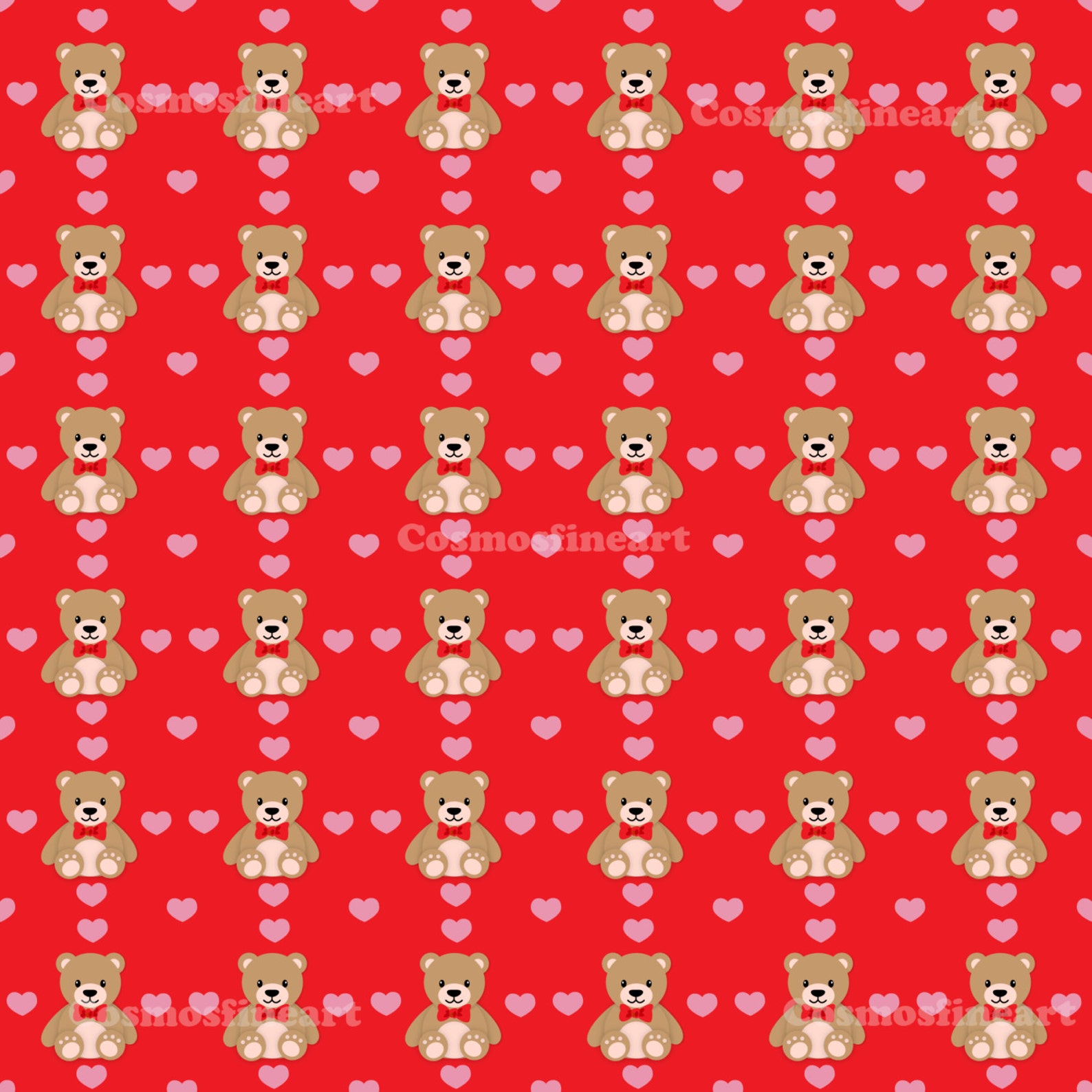 Valentine Bear Digital Paper Bear Clipart Teddy Bear Love - Etsy