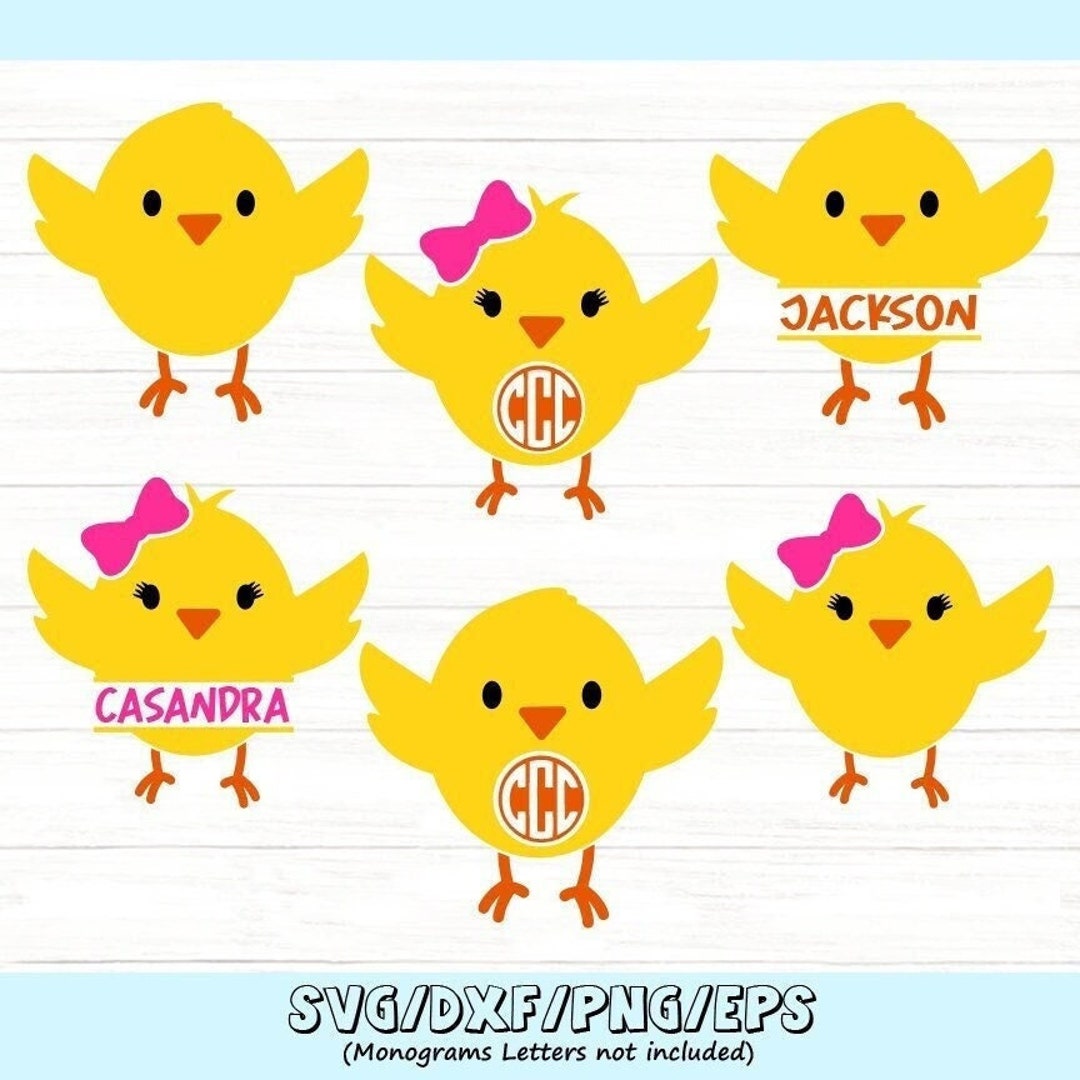 Easter Chick Monogram Svg, Easter Svg, Kids Easter Svg, Easter Egg Svg ...