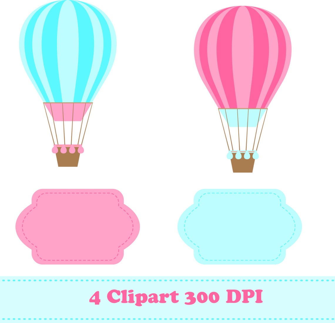 Hot Air Balloons Digital Paper Hot Air Balloons Clipart - Etsy
