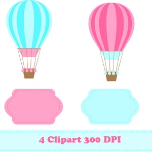 Hot Air Balloons Digital Paper, Hot Air Balloons Clipart, Balloons ...