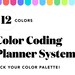 12 Color Coding System for Planner Pastels Bold Rainbow Christmas ...