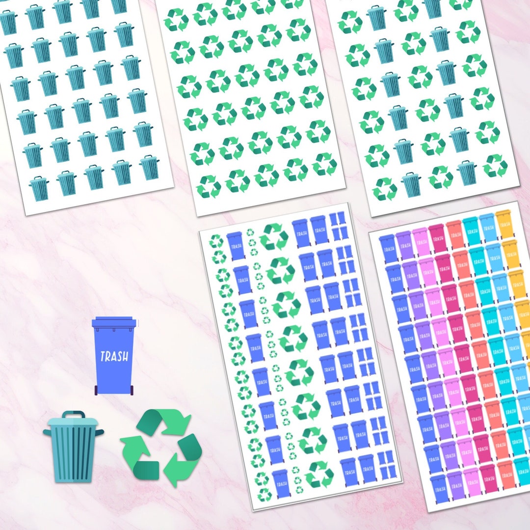 Trash Day Recycling Planner Stickers Schedule for ADHD Routine ...