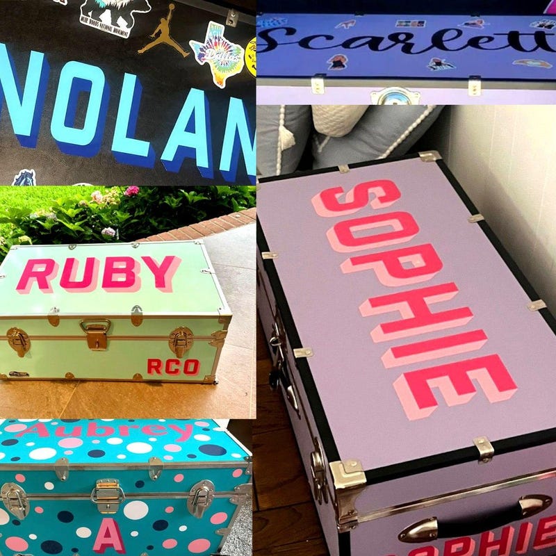Trunk Stickers Monogram - Etsy UK
