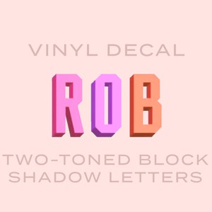 Shadow Letter Vinyl Decal for Camp Trunk Personalized Birthday Bach ...