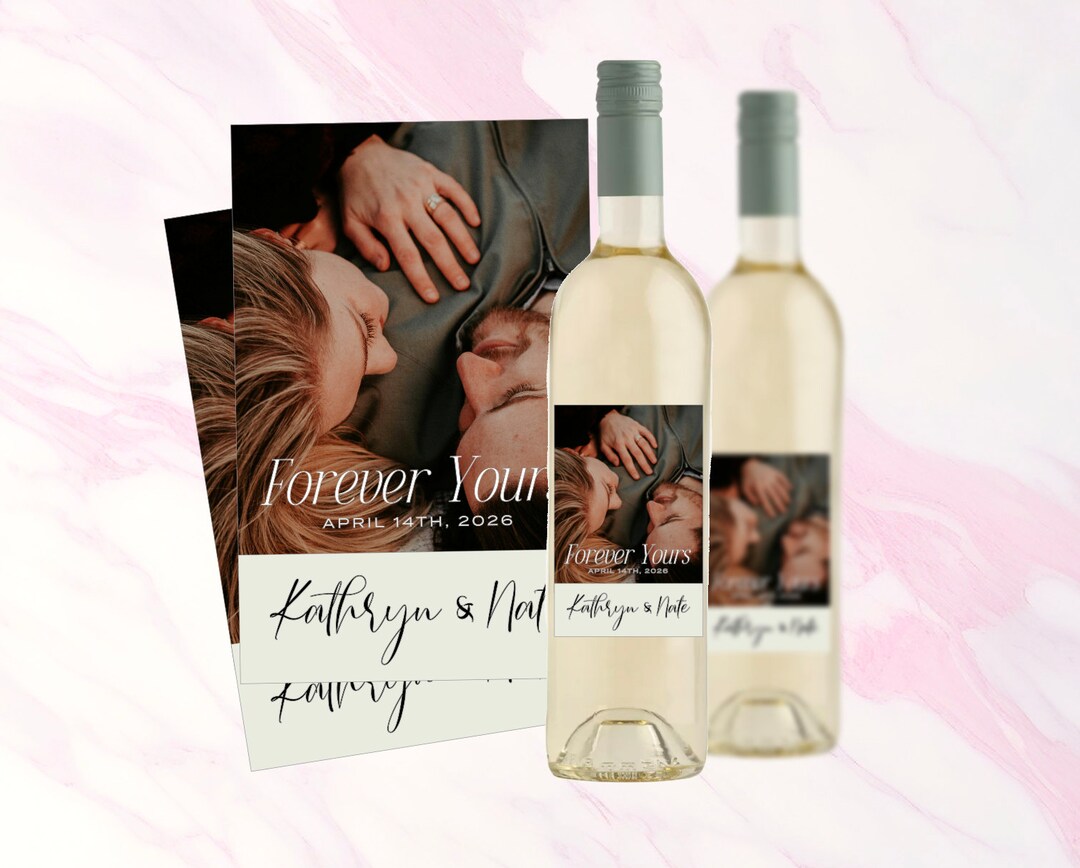 Custom Photo Wine Labels Personalized Printed Label Birthday Party Gift ...