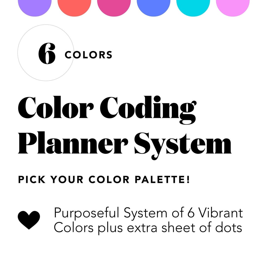 6 Color Coding System for Planner - Etsy