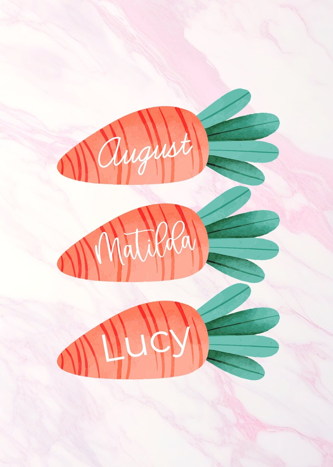 Custom Name Tag Carrot Sticker Easter April Basket Baby Shower Name ...