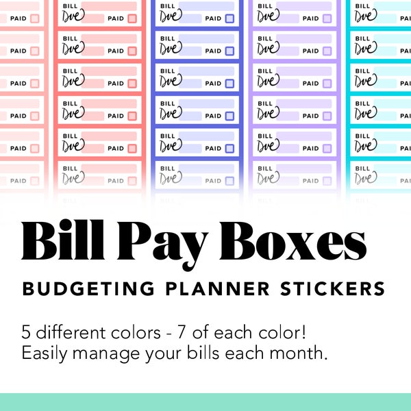 Bill Pay Stickers - Etsy