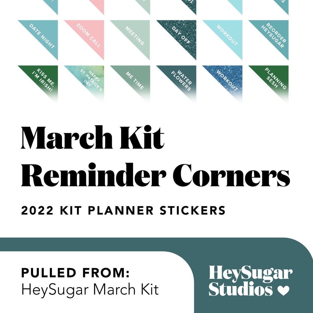 March Corner Sticker for Planner Reminders, Happy Planner Stickers ...