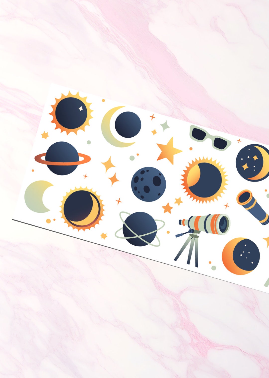 Eclipse Sticker Sheet for Kids and Weekly Planner Path of Totality Full ...