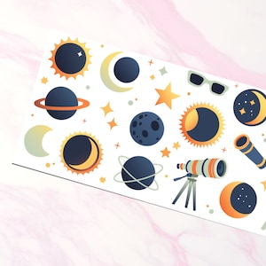 Eclipse Sticker Sheet for Kids and Weekly Planner Path of Totality Full ...