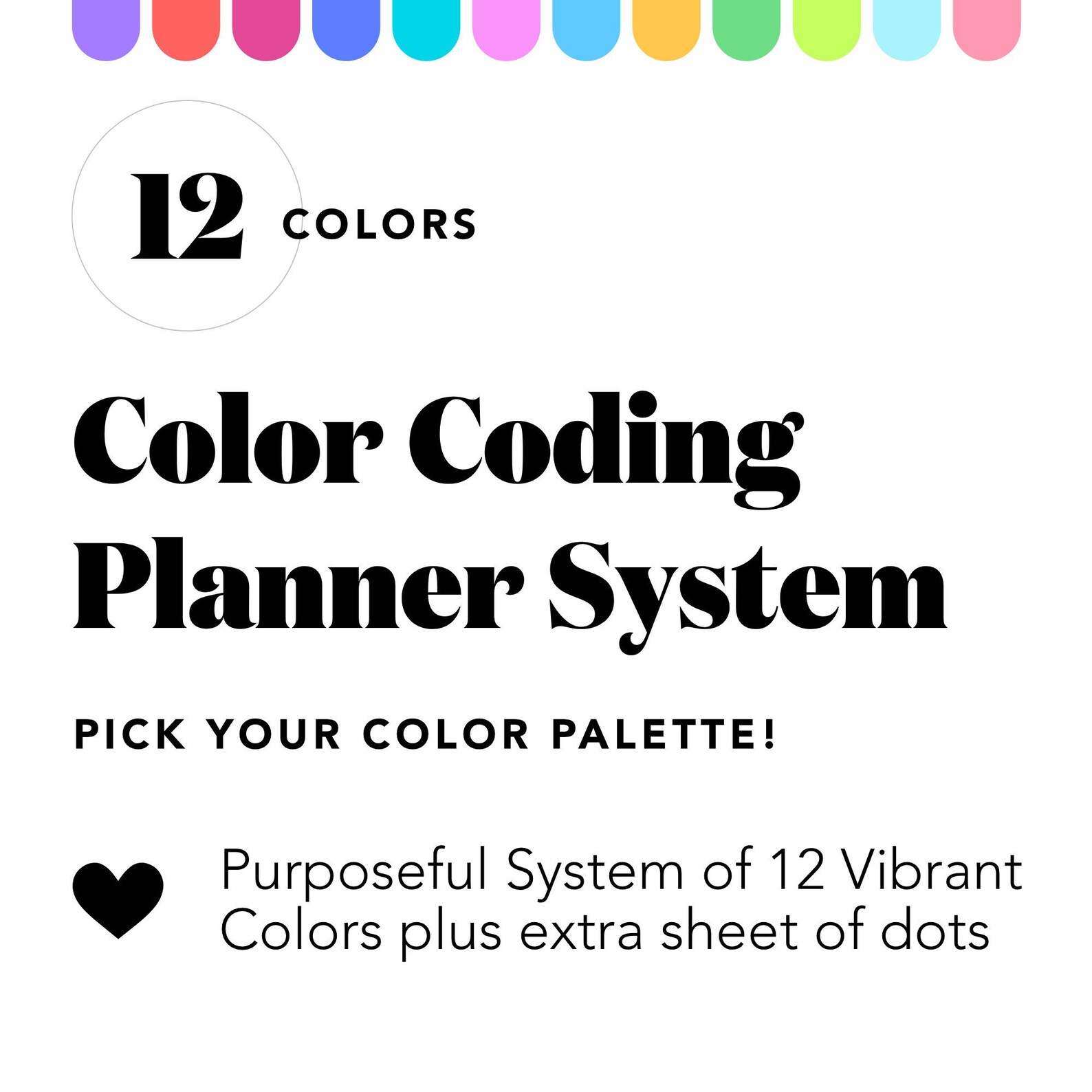 12 Color Coding System for Planner Pastels Bold Rainbow - Etsy