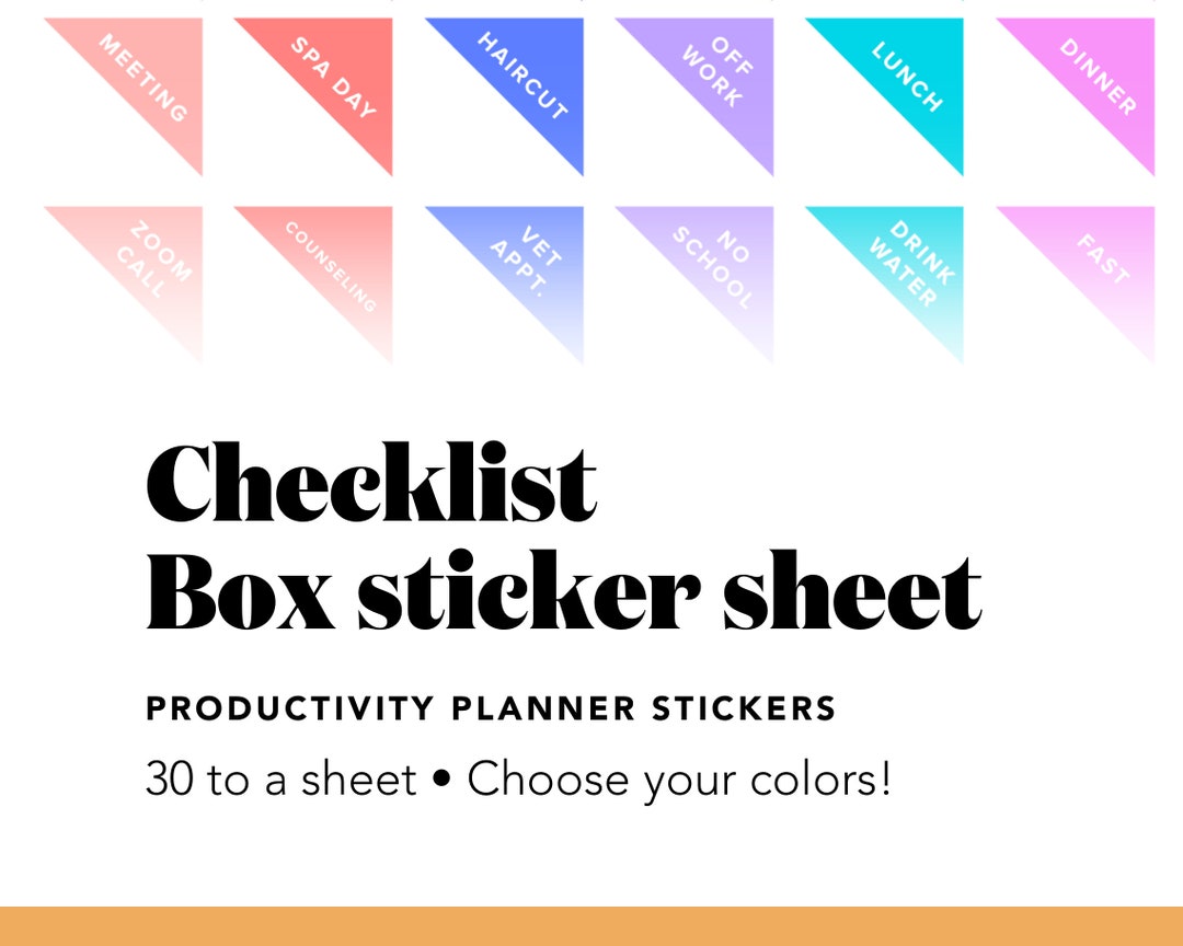 Custom Corner Sticker for Planner, Reminders Labels, Teacher Student ...