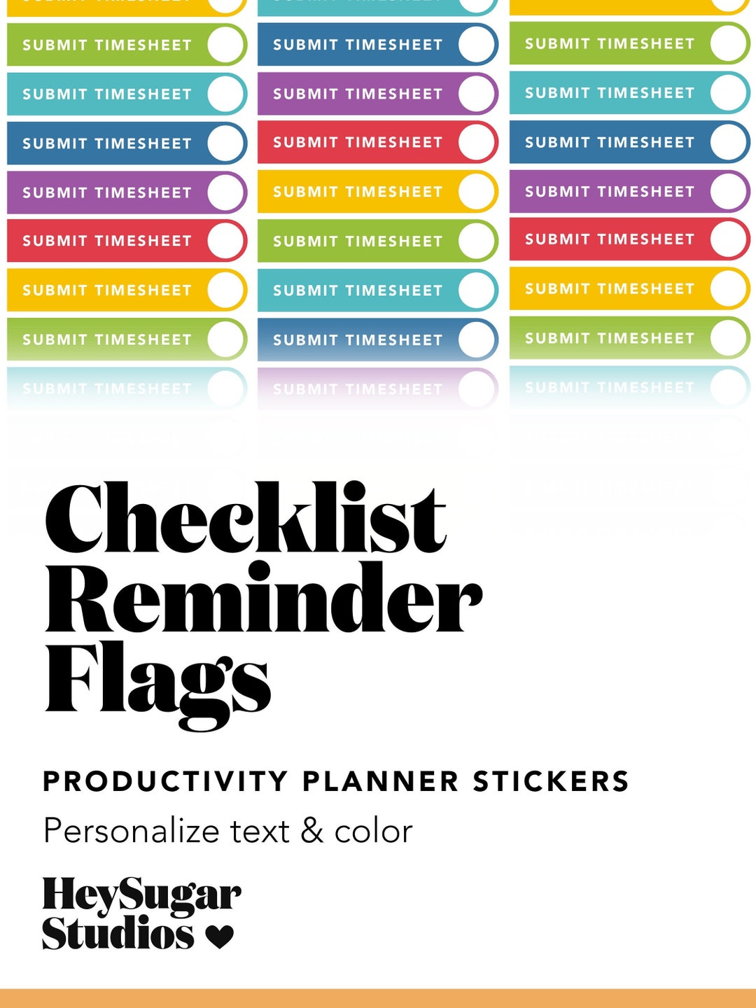 Rounded Reminder Stickers for Planner Timesheet Reminder - Etsy