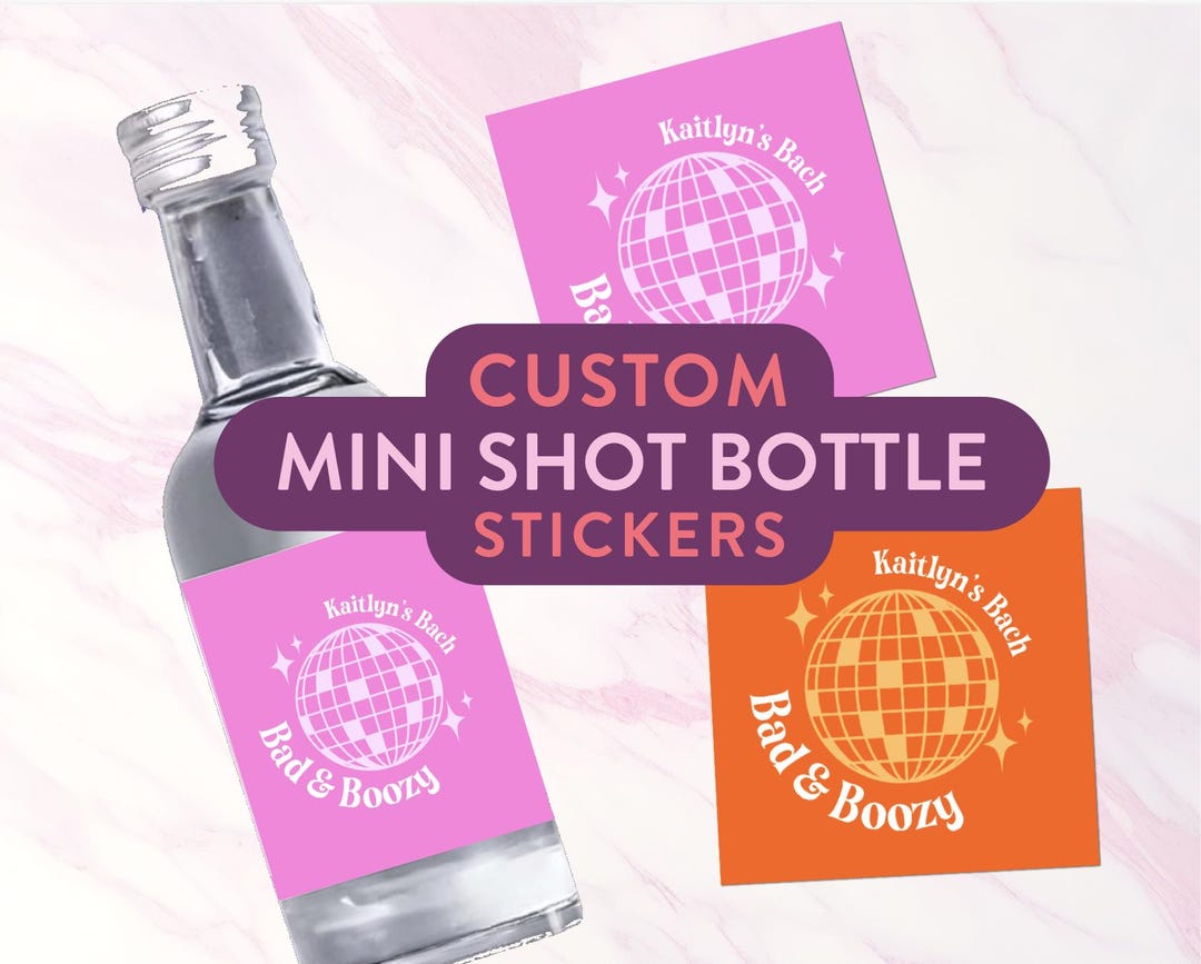 Custom Mini Shooter Bottles With Personalized Sticker Labels for ...