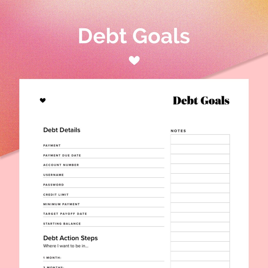 Debt Goals Details 1 PDF Debt Tracker Debt Goals - Etsy