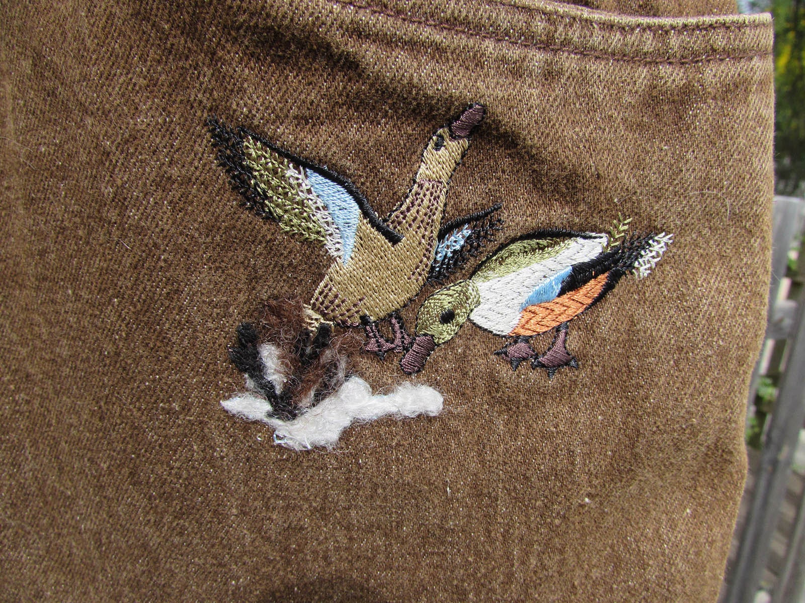 Vintage Norbert Nel Brown Denim Skirt Wild Duck Embroidery - Etsy