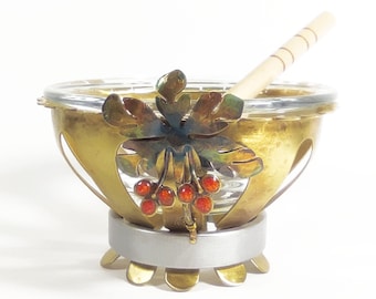 Pomegranate Bronze Menorah/hanukkia/hanukka/chanukah/hanukkah Oil ...