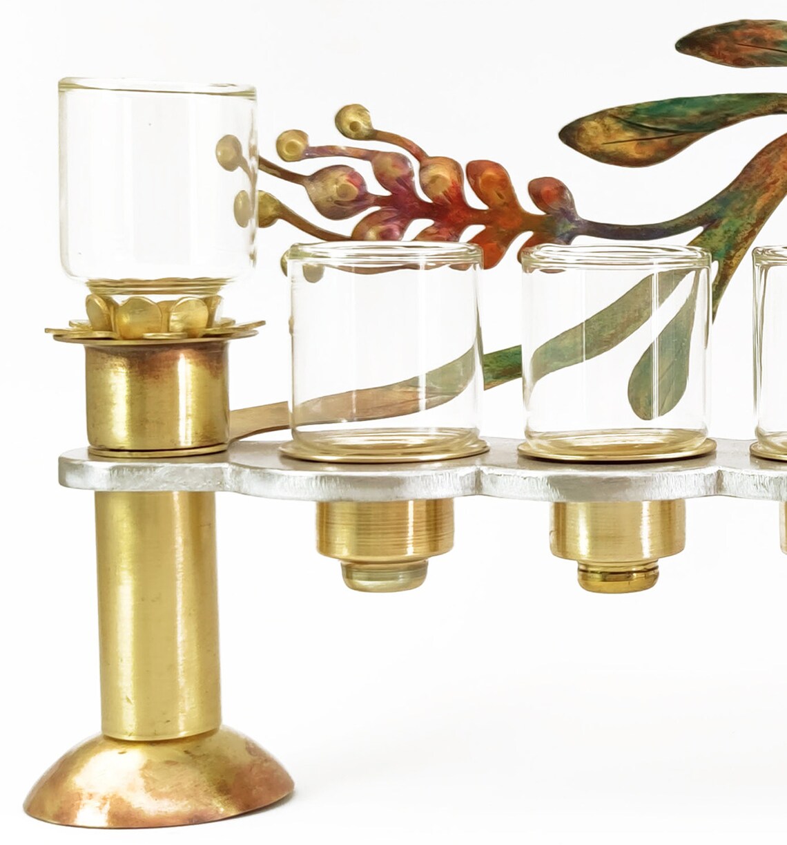 Barley Bronze Menorah/hanukkia/hanukka/chanukah/hanukkah - Oil/candles ...