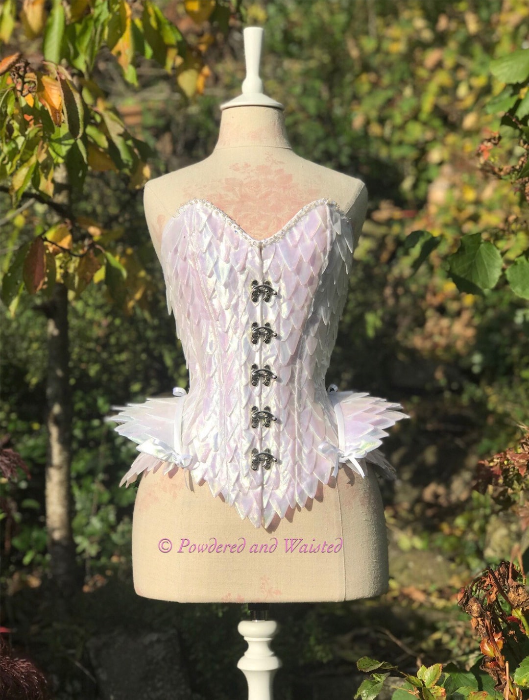 Dragon Scale Couture Corset: 2 Tone Silk Organza or Iridescent Organza ...