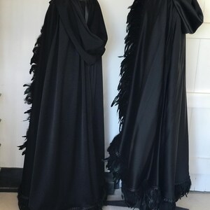 Raven Cape, Full Length Hooded Raven Cape, Feathered Cape, Full Length ...