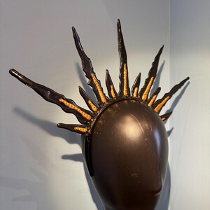 Gothic Sun Halo Headdress: Black Plastic Sunray Crown With Swarovski ...