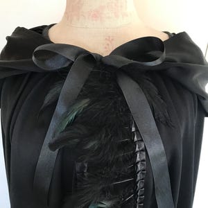 Raven Cape, Full Length Hooded Raven Cape, Feathered Cape, Full Length ...