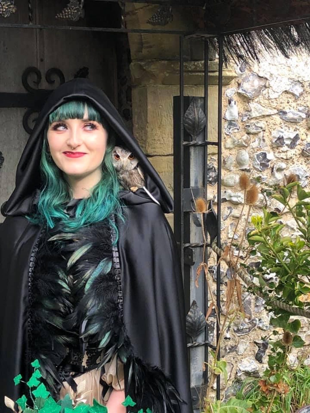 Raven Cape, Full Length Hooded Raven Cape, Feathered Cape, Full Length ...