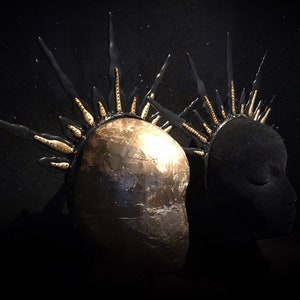 Gothic Sun Halo Headdress - READY TO SHIP Spiked Black Sunray Sunbeam ...