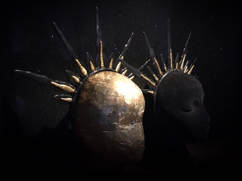 Gothic Sun Halo Headdress READY TO SHIP Spiked Black Sunray - Etsy