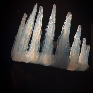 Blue Ice Queen Frozen Crown, Glacial Icicle King Headdress, Plastic ...