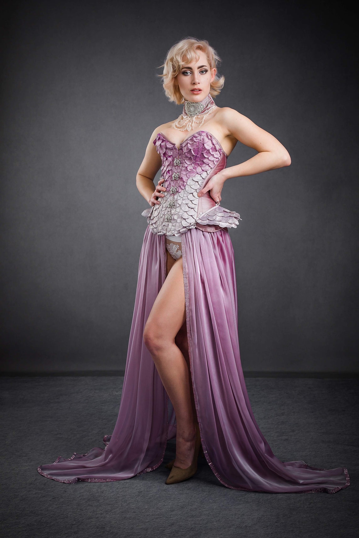 Frosted Rose Petal Mermaid Corset - Etsy