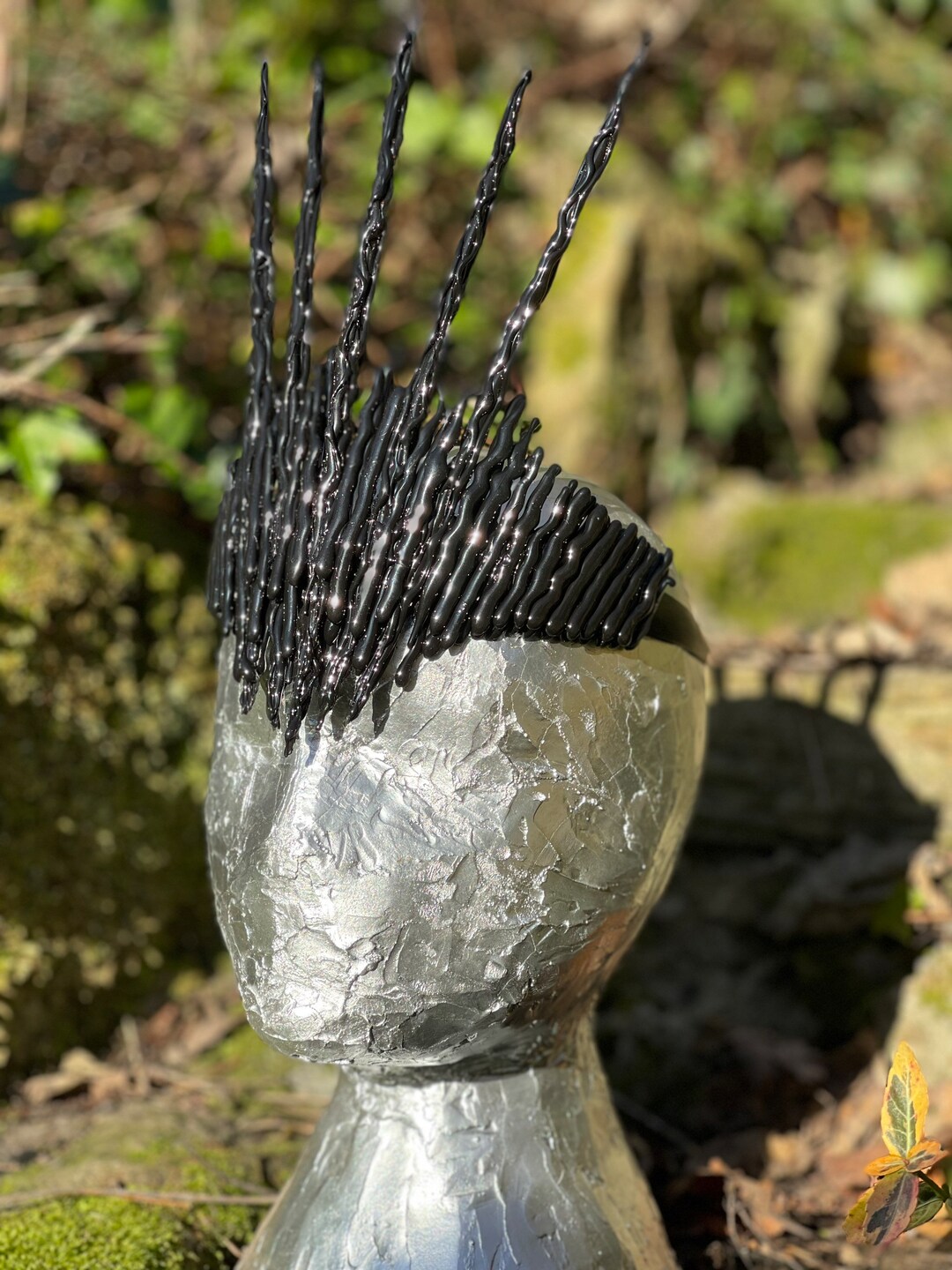 Black Ice Queen Crown Headdress, Black Ice King Crown Headdress, Alien ...