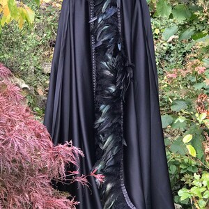 Full Length Hooded Raven Cloak, Feathered Cloak, Full Length Cloak ...