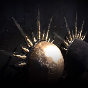 Gothic Sun Halo Headdress READY TO SHIP Spiked Black Sunray Sunbeam ...