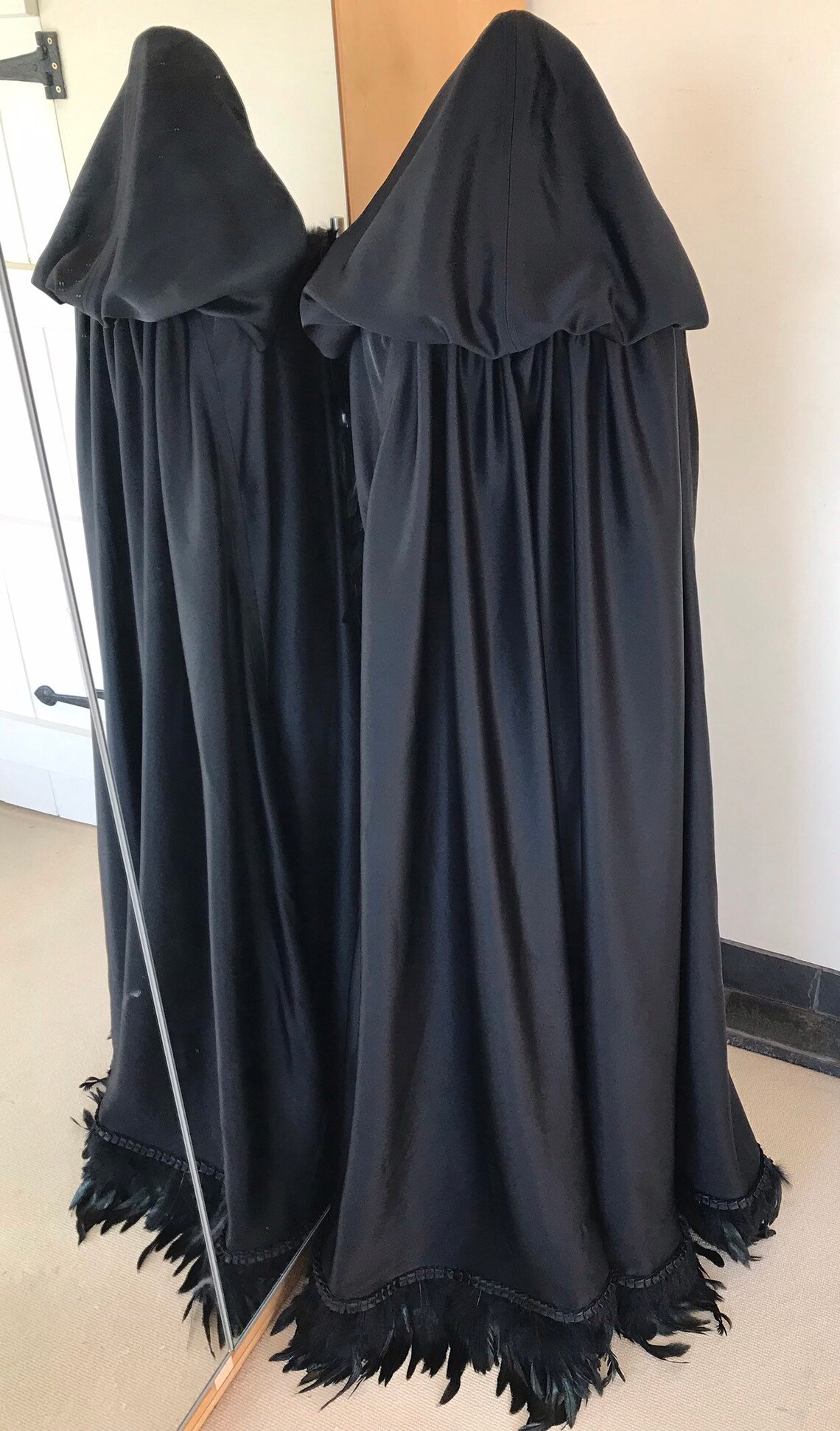 Full Length Hooded Raven Cloak Feathered Cloak Full Length - Etsy