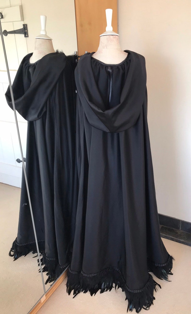 Full Length Hooded Raven Cloak Feathered Cloak Full Length - Etsy