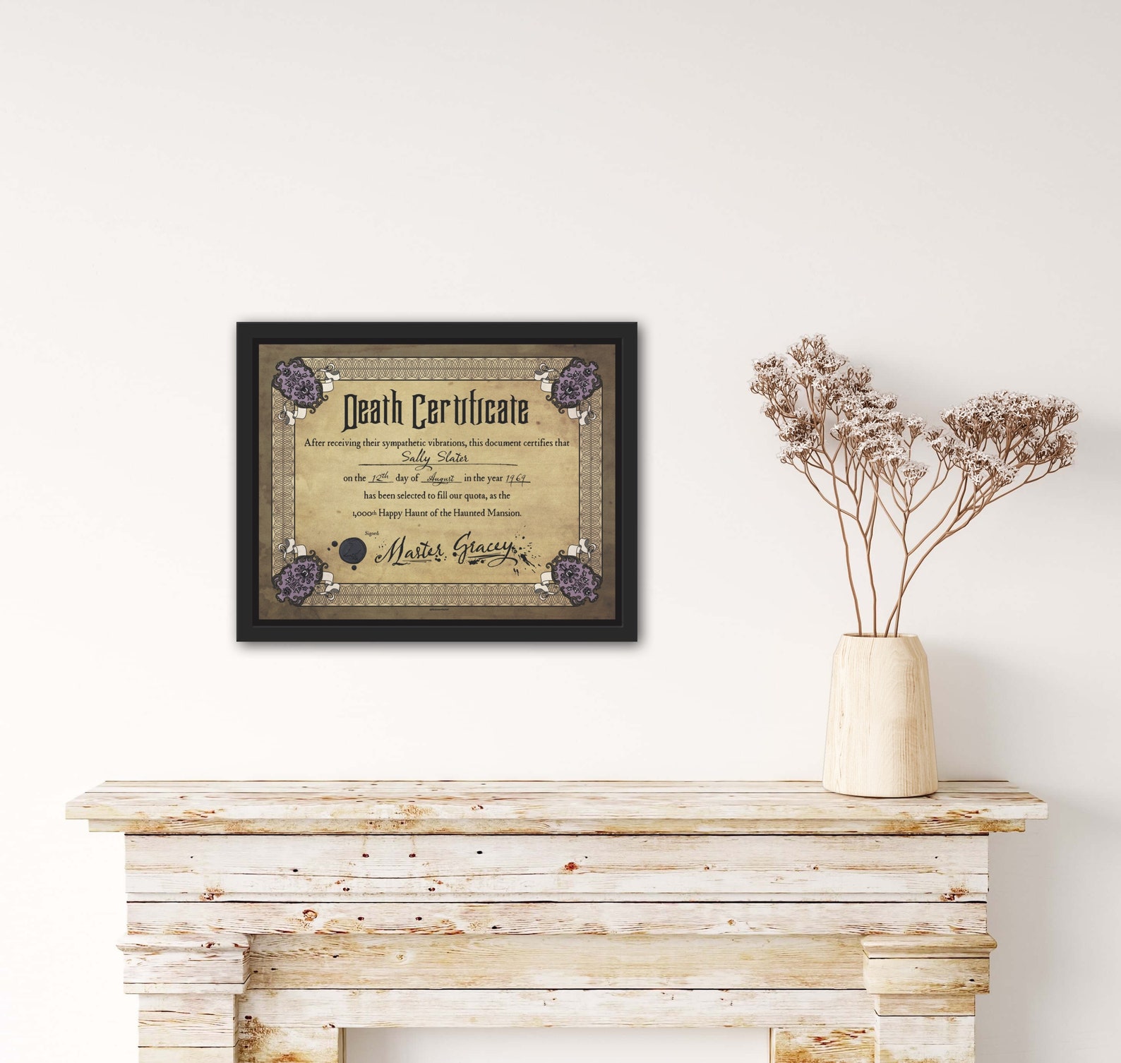 Haunted Mansion Death Certificate Digital Download 8.5" X 11" - Etsy