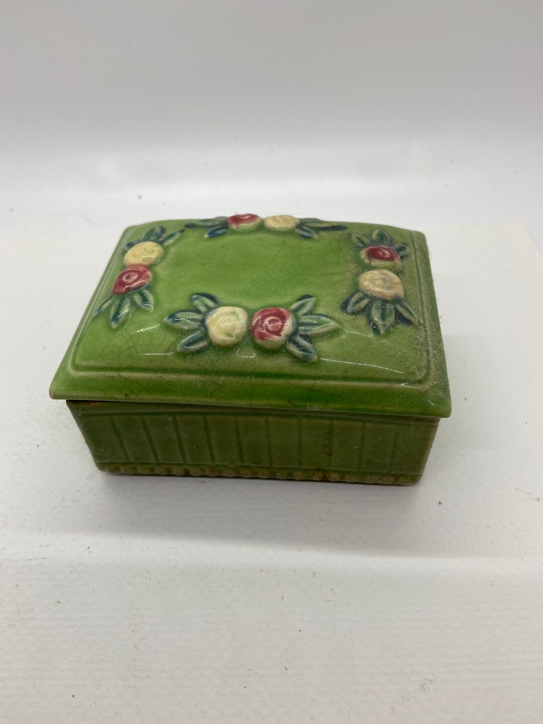 Lidded Box, Ceramic, Cigarette Box, Vintage Green - Etsy