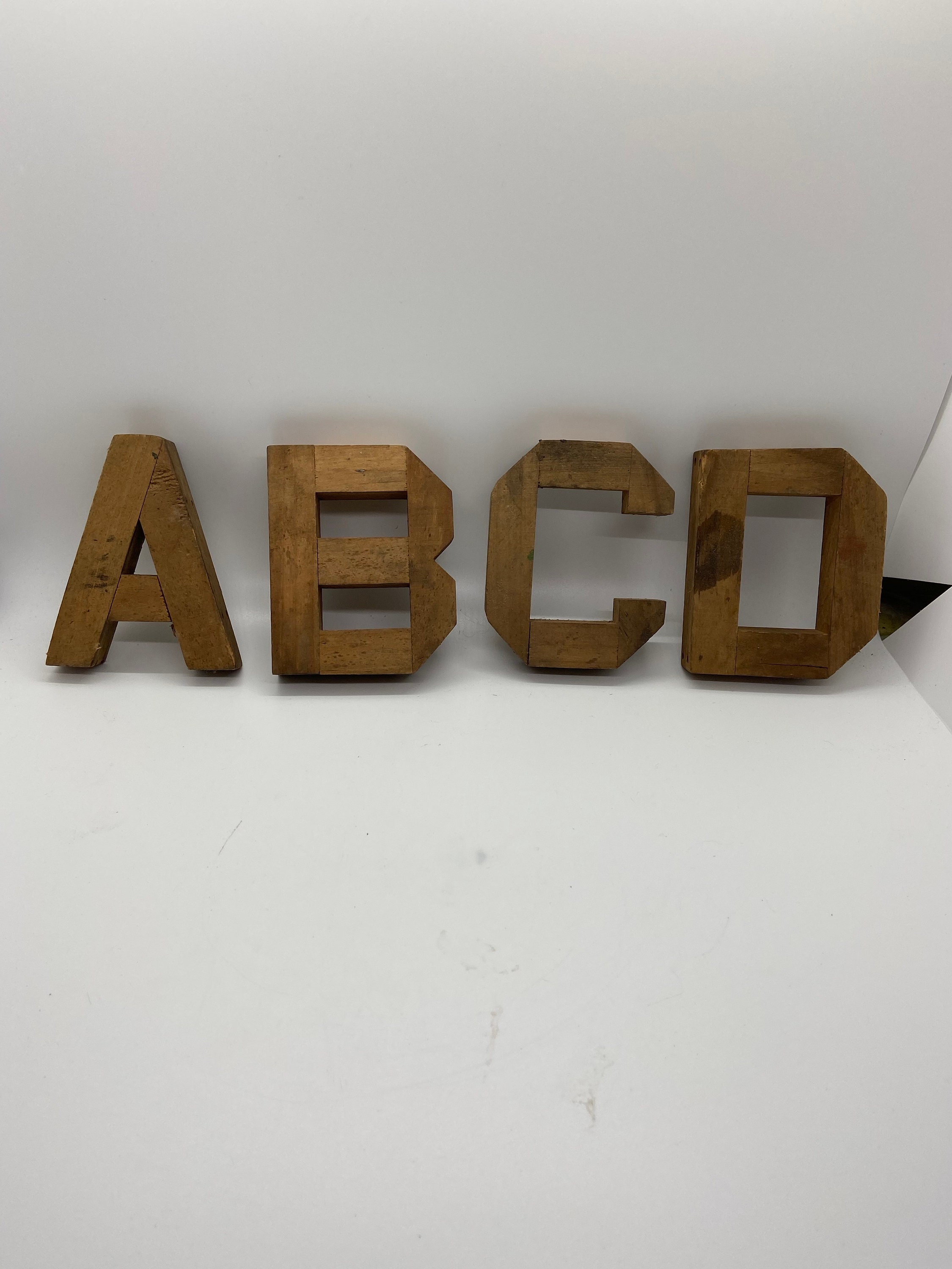 Letters Wood Letters Vintage Wooden Sign Letters Wonderful - Etsy UK