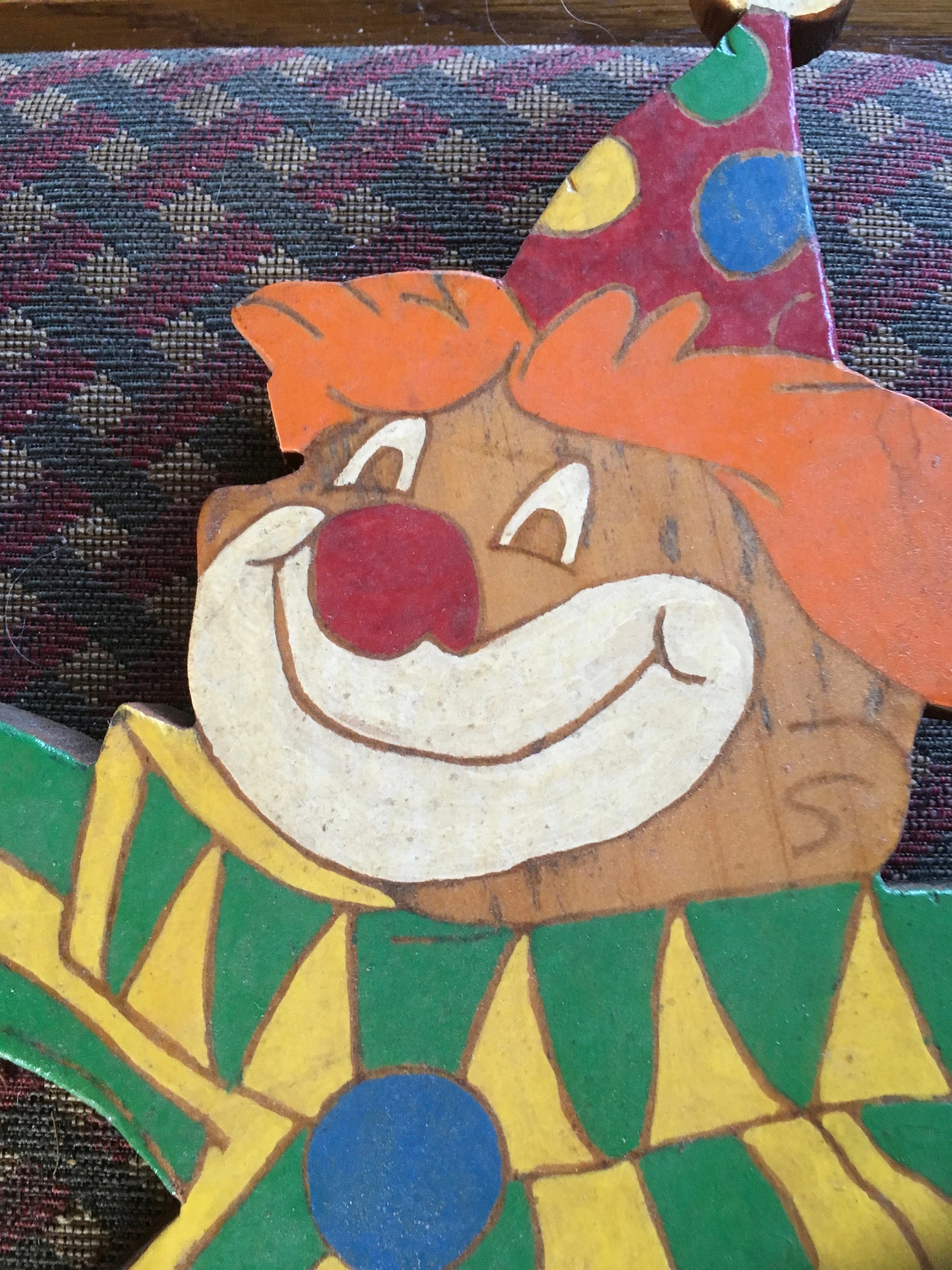 Clown, clown de fête pour enfants, clown vintage sur un bâton, toujours ...